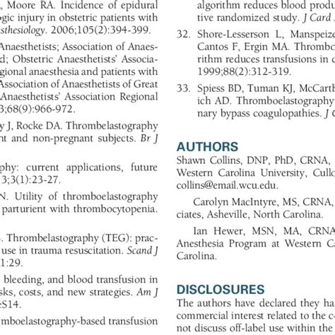 Pdf Thromboelastography Clinical Application Interpretation And