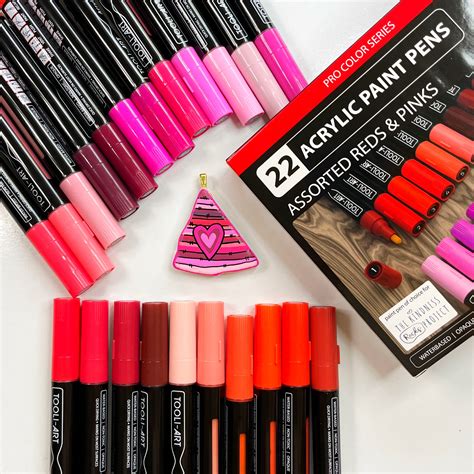 Diy Stone Pendant With Pro Red And Pink Colors Tooli Art