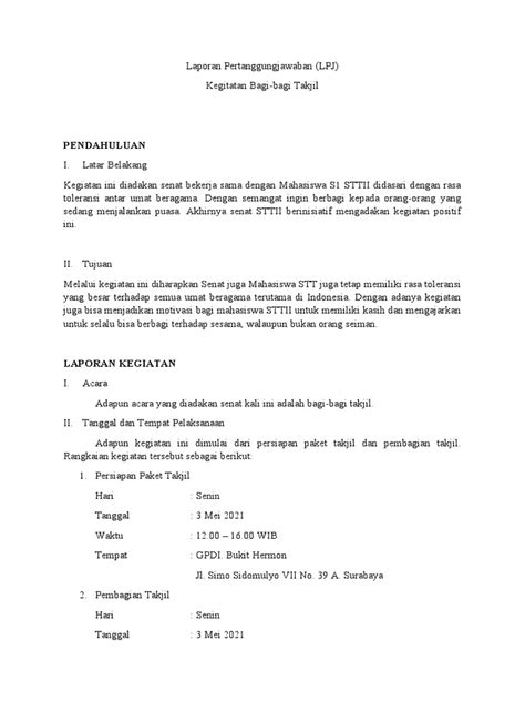 Sharing Takjil Untuk Sahur Pdf