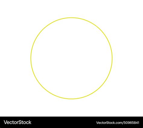 Circle Shape Outline Stroke Yellow Symbol Vector Image