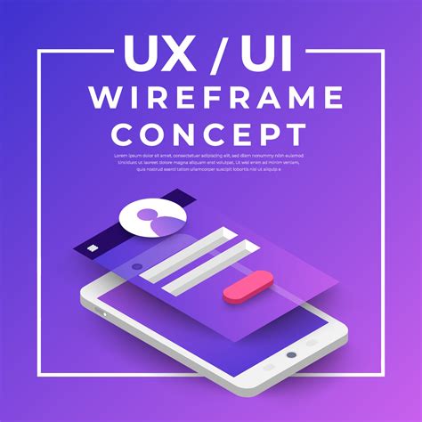 UX UI Flowchart Mock Ups Mobile Application Concept Isometric Flat Design Vector Illustration