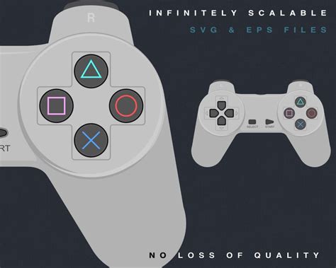 Playstation Ps1 Printable Artwork Retro Video Game Controller Vector Editable Svg Eps