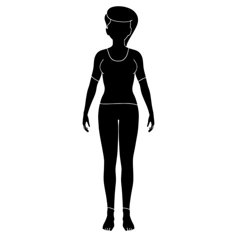 silhouette de jeune fille debout pose créée sur fond blanc Art vectoriel chez Vecteezy