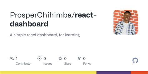 GitHub ProsperChihimba React Dashboard A Simple React Dashboard For Learning