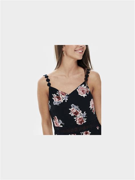 Buy Only Blue Only Blue Crochet Trim Floral Print Cami Mini Dress From