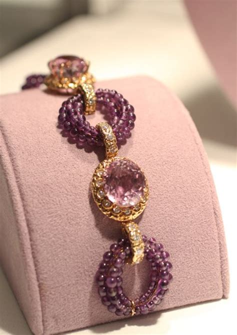 Elizabeth Taylor Kunzite Amethyst And Diamond Triphanes Bracelet By Van Cleef And Arpels
