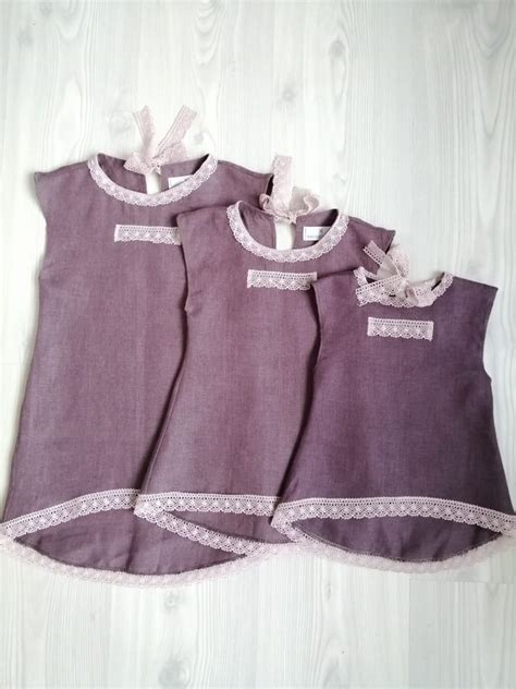 Meiteņu Lina Kleita Ar Mežģīni Ceriņš Meiteņu Kleitas Baltie Darbi Veikals