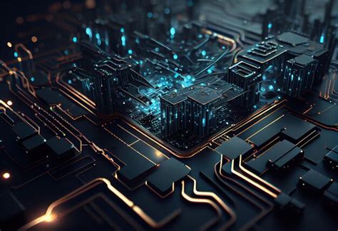 Premium Ai Image Close Up Macro Shot Of Circuit Cyberspace Board With Computer Motherboard