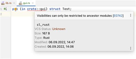 False Positive E0742 Visibility Is Restricted To Incorrect Module On