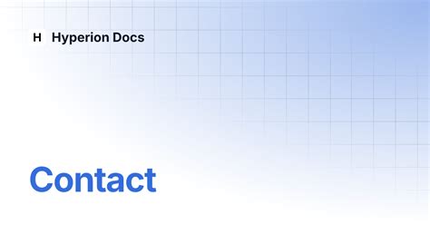 Contact Hyperion Docs