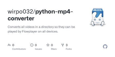 GitHub Wirpo Python Mp Converter Converts All Videos In A Directory So They Can Be Played