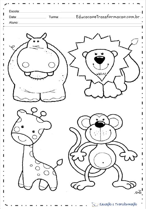 Desenho de animais para colorir e imprimir Educação e Transformação