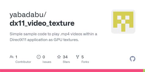 github yabadabu dx11 video texture simple sample code to play mp4 videos within a directx11