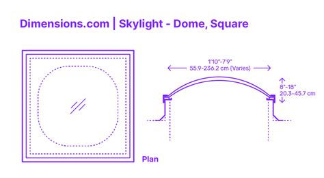 Skylight Dome Square Dimensions And Drawings