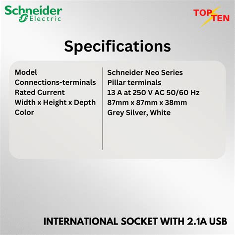 Schneider Neo International Socket With 21a Usb Switches Switches