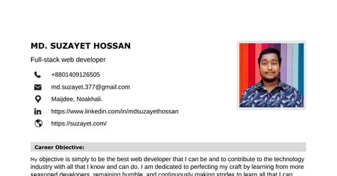 Md Suzayet Hossanweb Developerpdf Docdroid