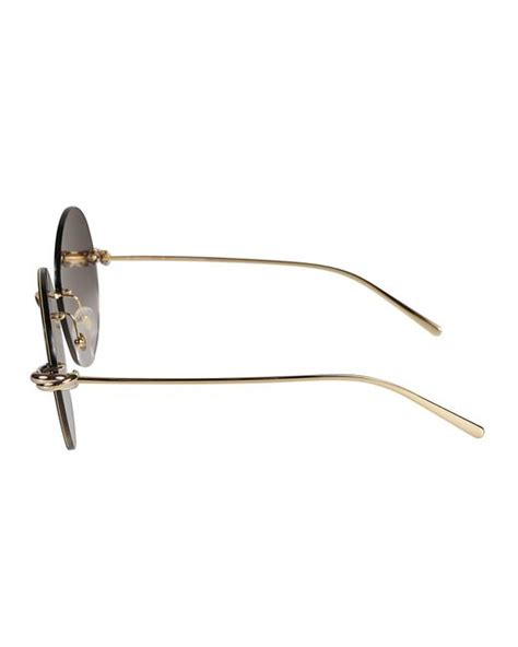 Cartier Round Lens Rimless Sunglasses In Brown Lyst Uk