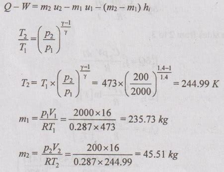 Solved Problems On Unsteady Flow Process Engineering Thermodynamics