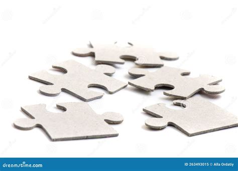 Close Up On Jigsaw Puzzle Pieces Blank White Paper Jigsaw Puzzle