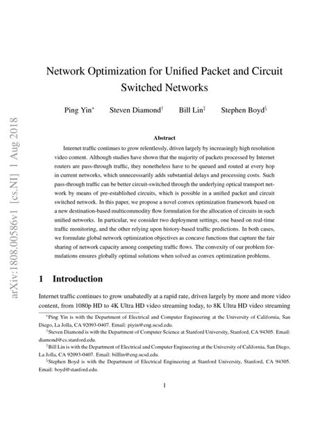 Network Optimization For Unified Packet And Circuit Switched Networks Deepai