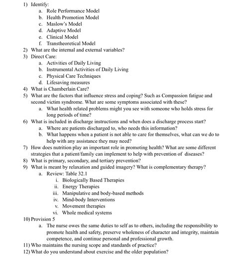 Solved Identify A ﻿role Performance Modelb ﻿health