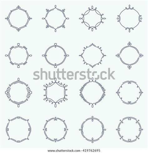 Set Vector Decorative Frames Simple Mono Stock Vector Royalty Free 419762695 Shutterstock