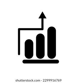 Sales Increase Bar Graph Silhouette Icon Stock Vector Royalty Free