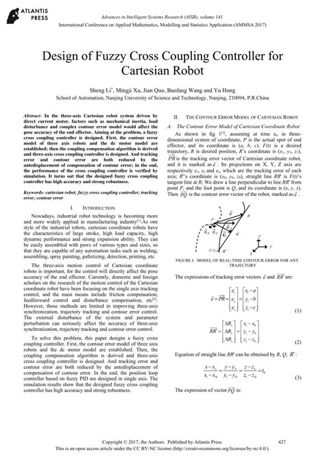 pdf design of fuzzy cross coupling controller for cartesian robot