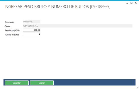 Datos Generales De La Carga