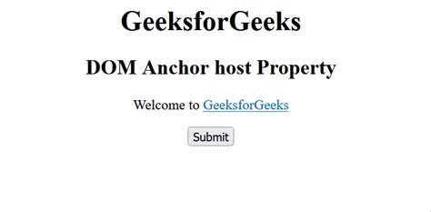 Html Dom Anchor Host Property Geeksforgeeks