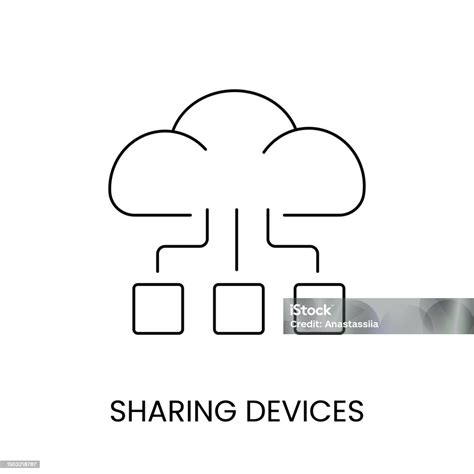 Vector Line Icon Representing Device Sharing Stock Illustration Download Image Now Black
