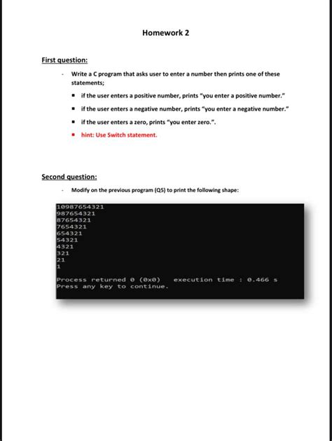 Solved Homework 2 First Question Write A C Program That