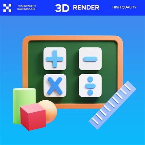Psd Math 3d Illustration Premium Psd