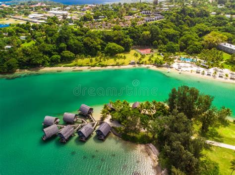 Port Vila Vanuatu April 3 2019 Aerial Drone View Of Holiday Inn