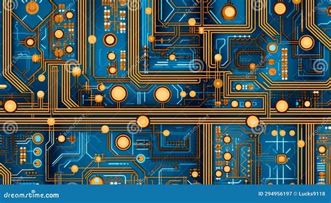 Abstract Wallpaper Circuit Board Motherboard Pattern Background Texture Stock Illustration