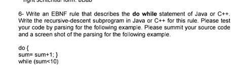 solved ngnt semermuai tom ddav 6 write an ebnf rule that