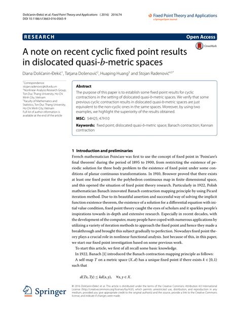 Pdf A Note On Recent Cyclic Fixed Point Results In Dislocated Quasi B Metric Spaces