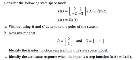 Solved Consider The Following State Space Model