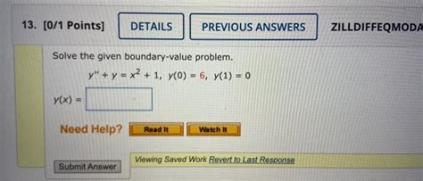 Solved Solve The Given Boundary Value Problem