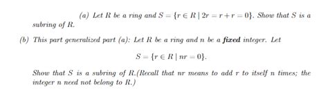 Solved A Let R Be A Ring And S RR2r R R 0 Show That S Chegg Com