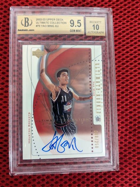 Yao Ming 2002 03 Upper Deck 79 Rc Autograph Bgs 95 Auto 10 88250