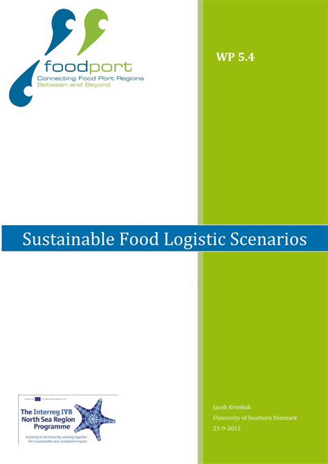 Pdf Sustainable Food Logistic Scenariosarchivenorthsearegioneu