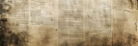 Newspaper Paper Grunge Vintage Old Aged Texture Background Unreadable