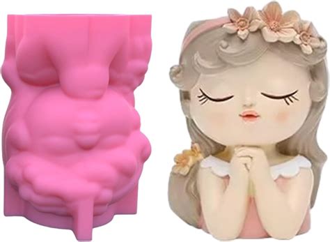 Molde De Resina De Silicona Para Macetas De Flores 4 Piezas Plantas
