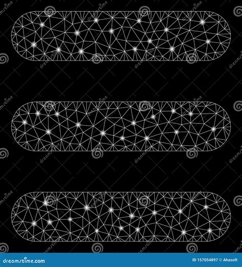 Glowing Mesh Wire Frame Stack With Flare Spots Stock Vector