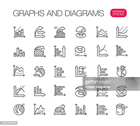 Graphs Diagrams Chart Infographic Elements Line Icons Set High Res Vector Graphic Getty Images