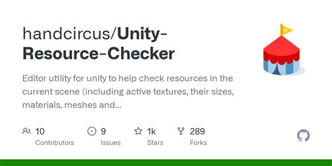 Github Handcircusunity Resource Checker Editor Utility For Unity To Help Check Resources In