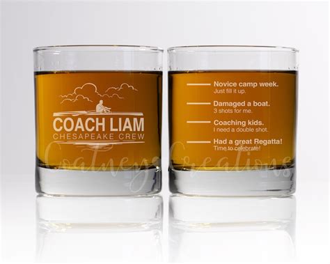 Rowing Coach Whiskey Glass A Perfect End Of Season T For Your Rowing Coach Etsy
