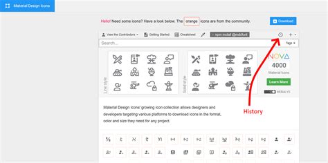 documentation of built in symbols icons configuration home