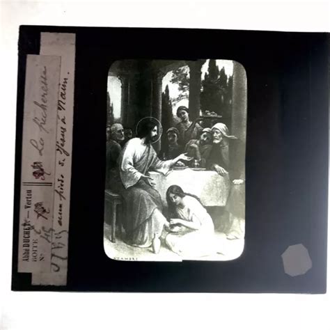 LA PÉCHERESSE LAVANT Les Pied De Jésus Plaque verre Lanterne Magique